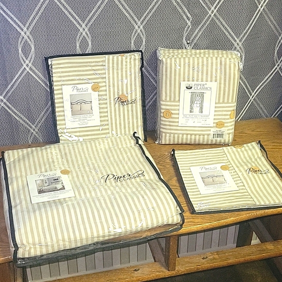 Piper | Bedding | New Piper Classics Farmhouse Ticking Taupe Queen ...